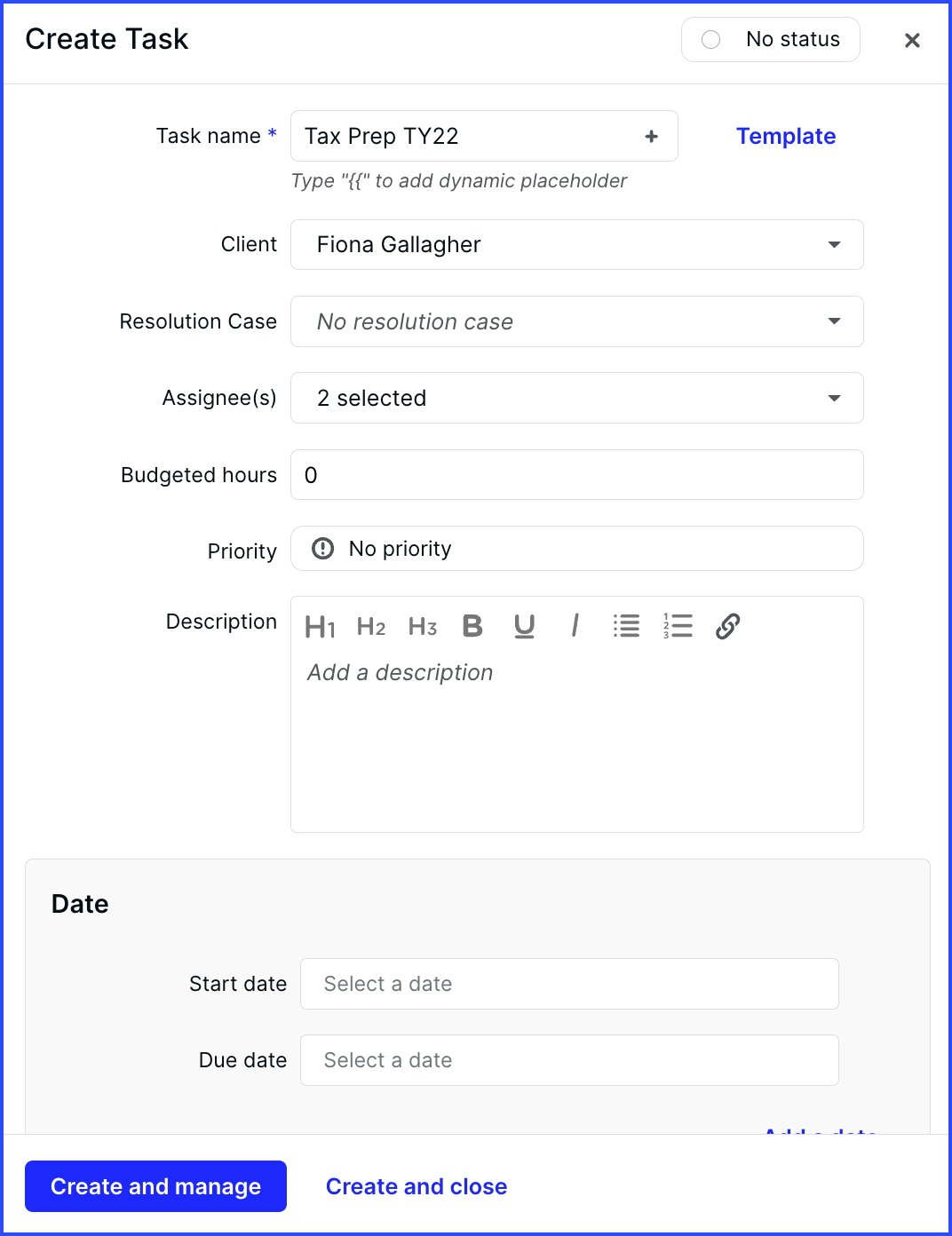 Add Tax Year and Return Type Fields to a Task – Canopy
